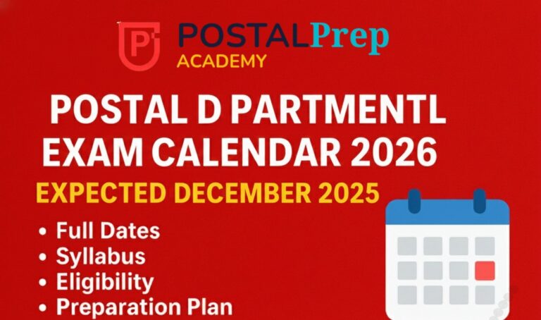 Postal Departmental Exam Calendar 2026 (LDCE) — Expected December 2025 ...